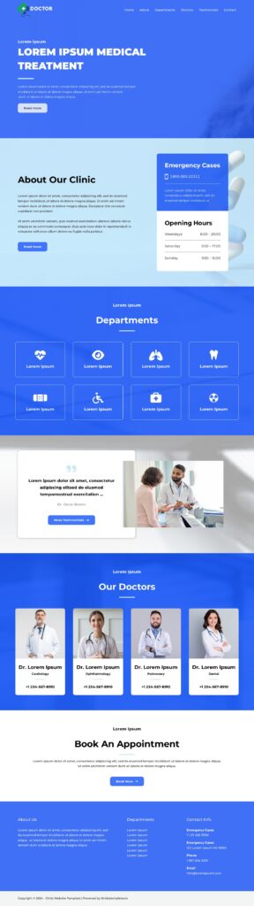Clinic Website Template – Clinic Website Template By BricksTemplates.io